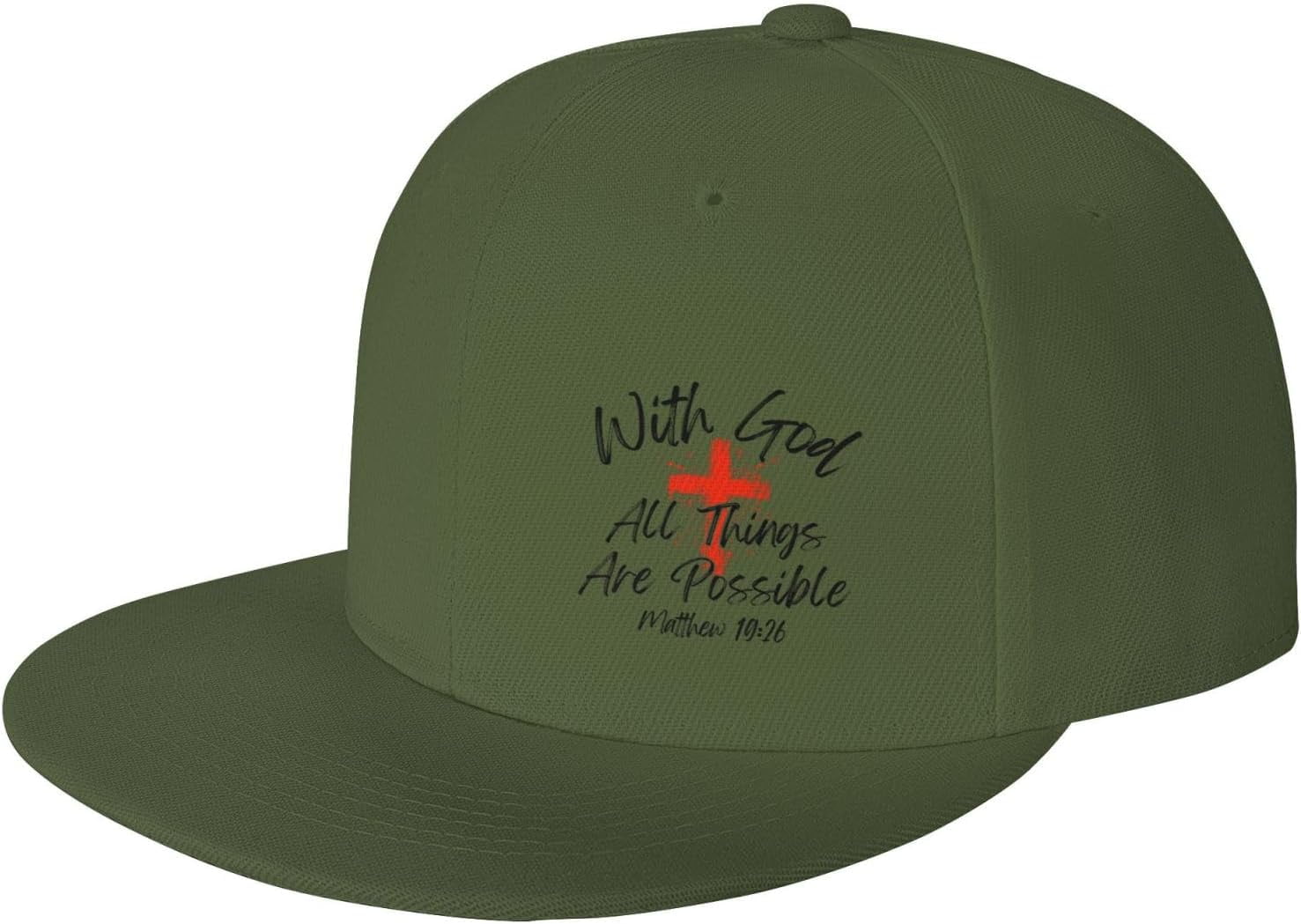 with God All Things are Possible Flat Brim Bill Hat Matthew 19:26 ...