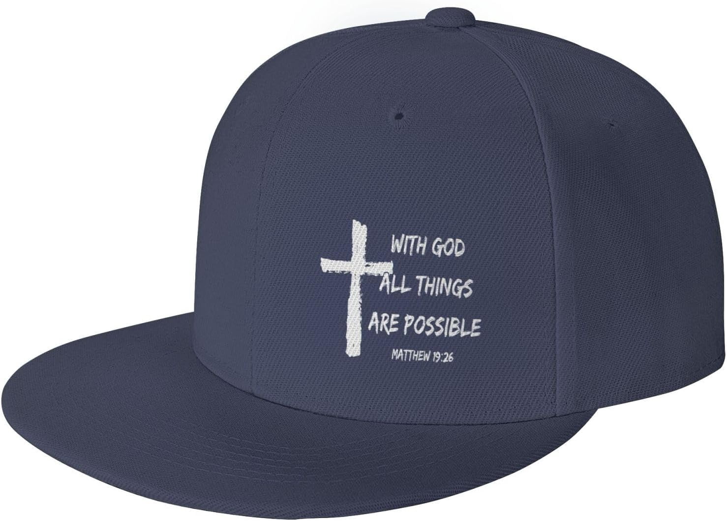 with God All Things are Possible Flat Brim Bill Hat Matthew 19:26 ...