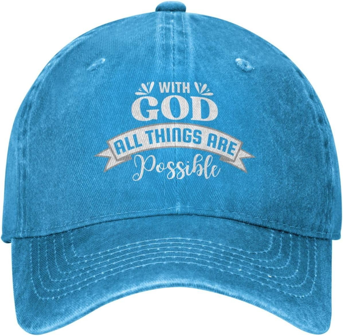 with God All Things are Possible Hat Christian Cross Christ Jesus Hat ...