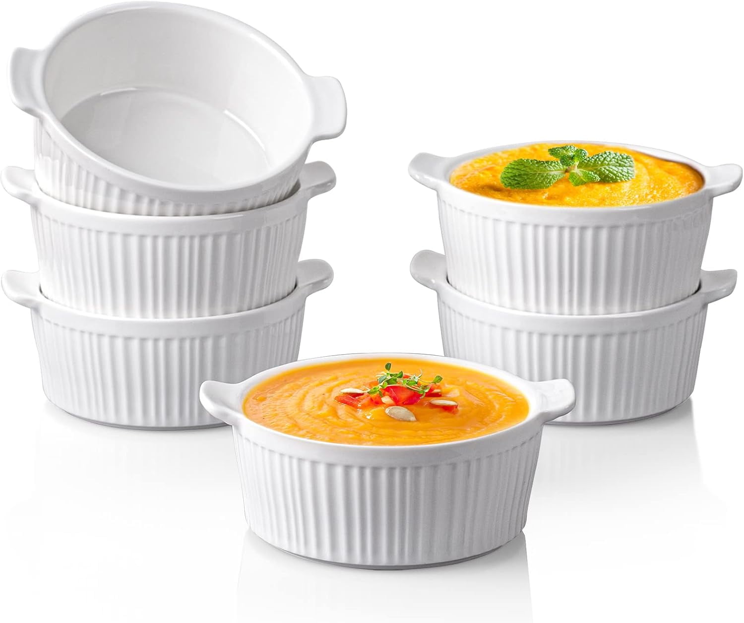 with Handle, 6 PACK Soup Bowls for French Onion Soup, Pot Pie, Lava ...
