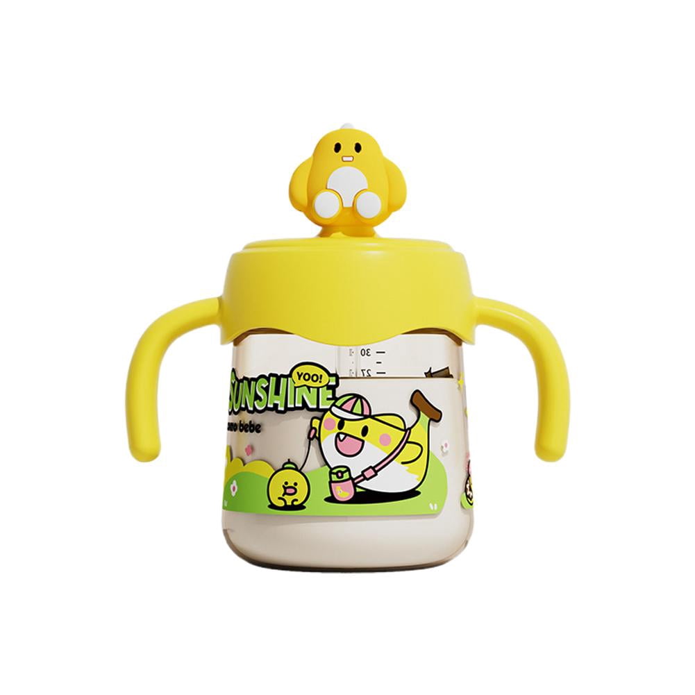 with Straw Baby Drinking Cup 300ml Toddler Milk Cup Baby Feeding Bottle ...