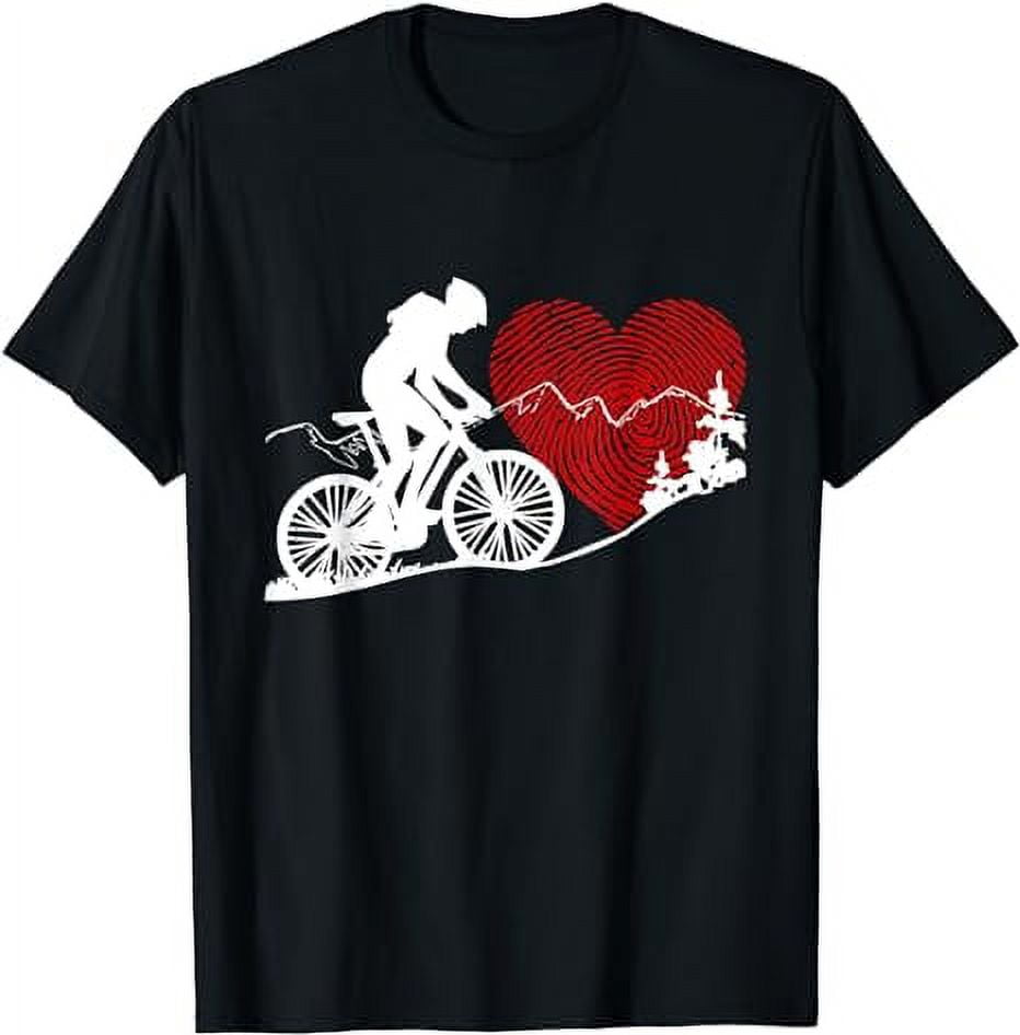 with bike on it Bicycle wheel cyclist Mountain Biking motif T-Shirt ...