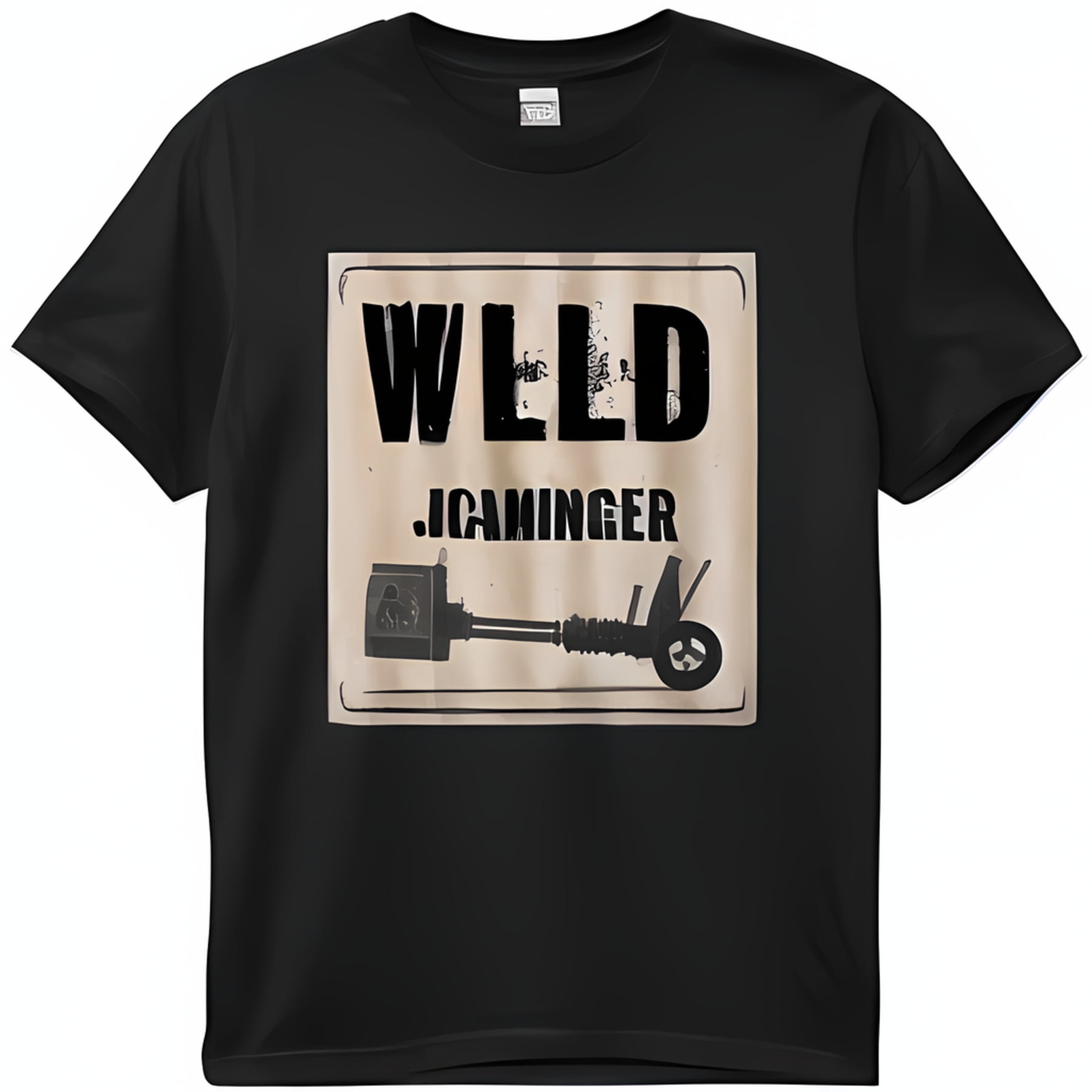 with our edgy Black T-Shirt featuring a bold 'WELD JCWINGER' chest ...
