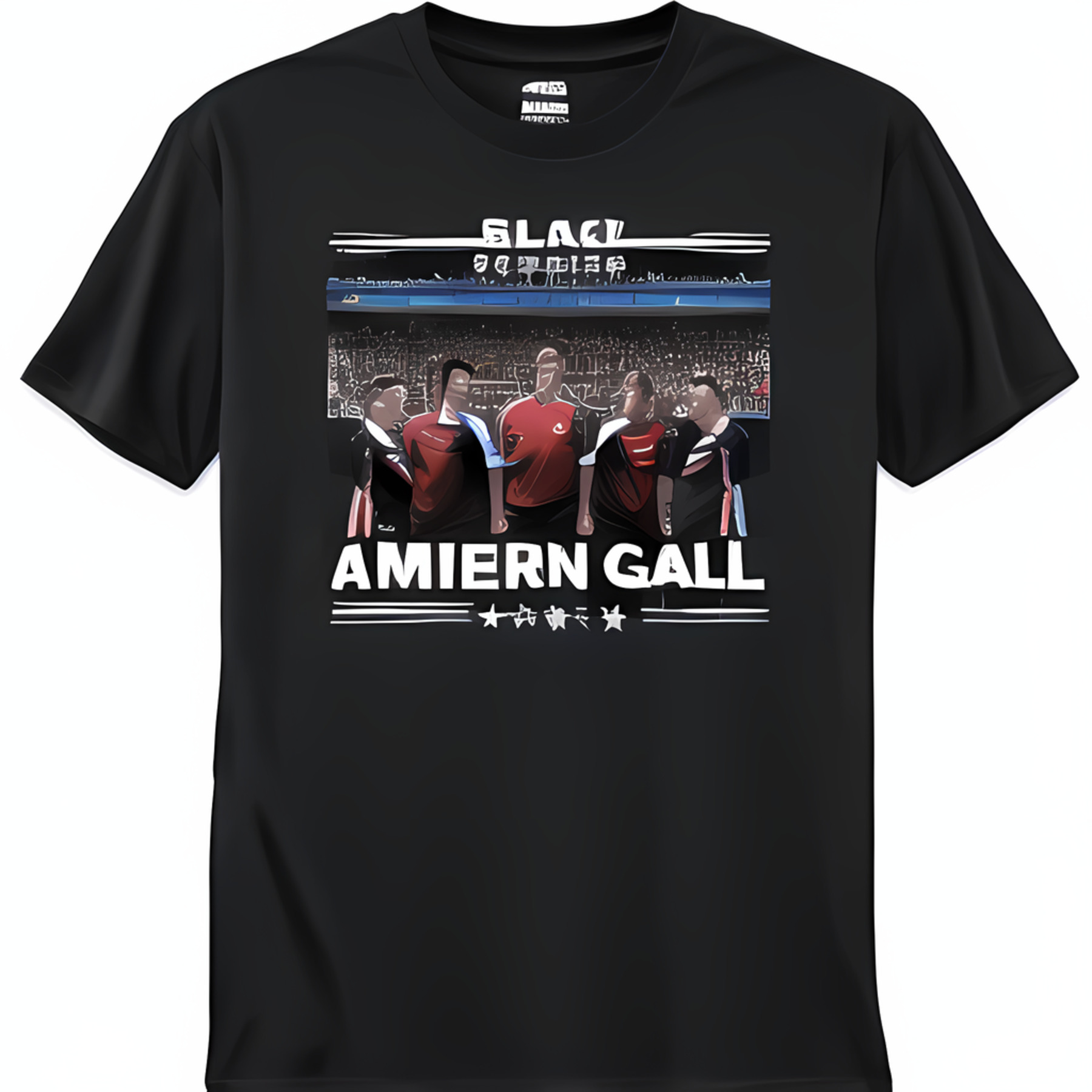 with our exclusive football themed Black T-Shirt featuring a design and ...