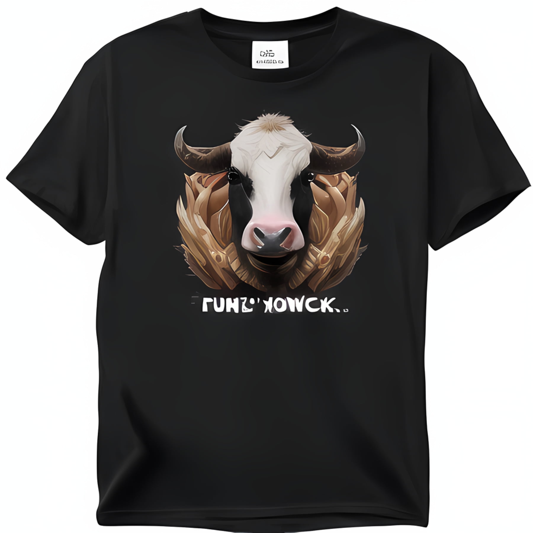 with our stunning Black T-Shirt featuring a captivating cow chest ...