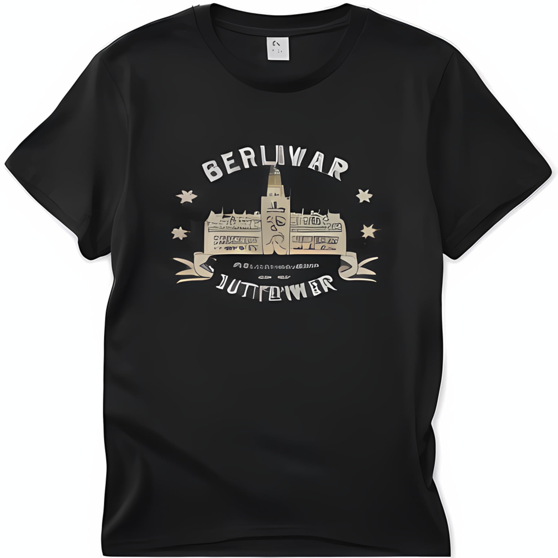 with our 'udderwar' Black T-Shirt featuring Berlin architecture and ...