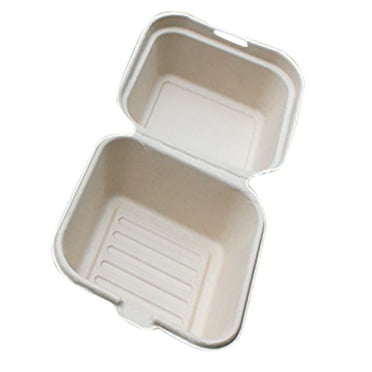 8"x8"x3" White Foam Disposable Clamshell Trays, 3-Compartment Take Out Boxes - 25 Count ...
