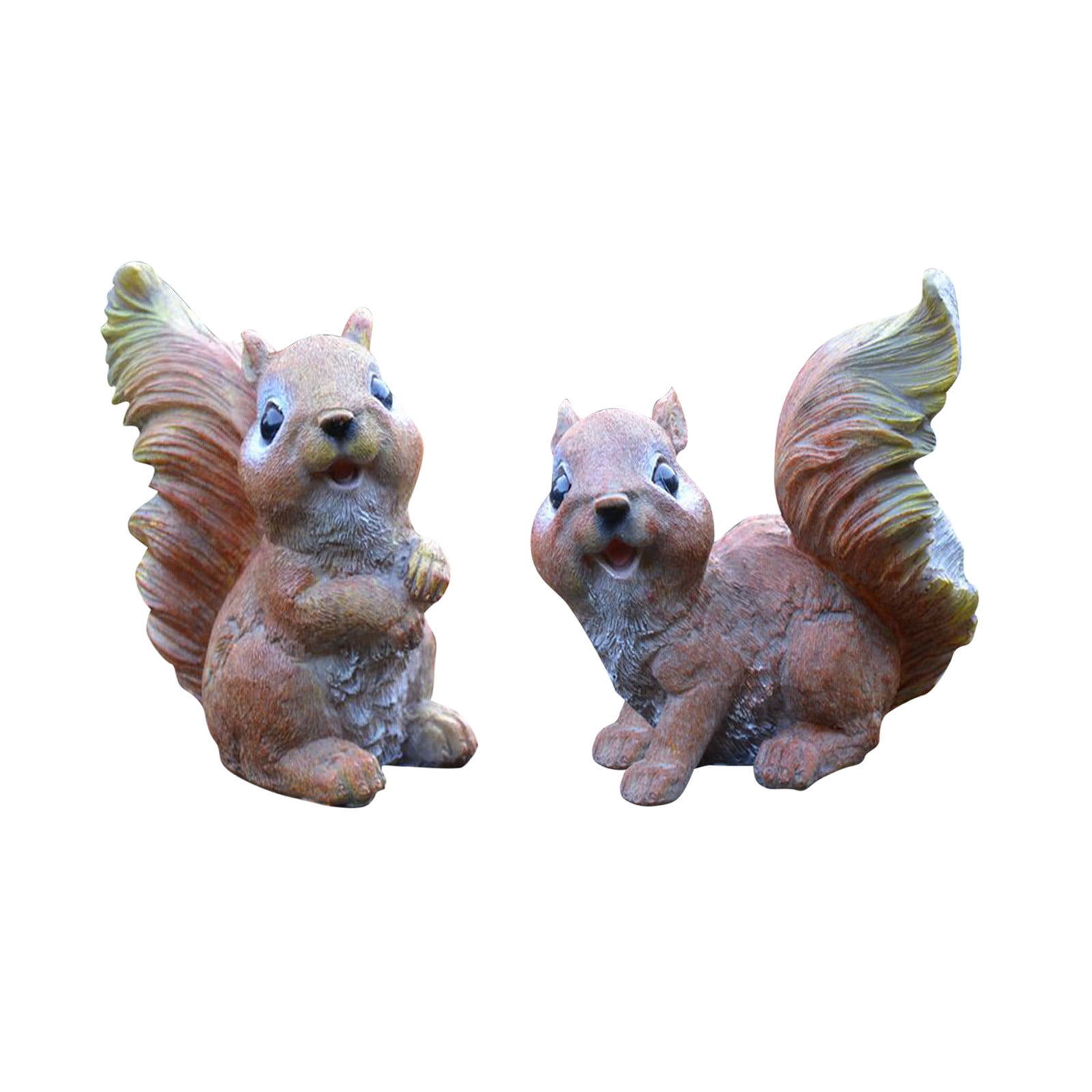 witspace 2pcs Cute Squirrel Resin Micro Landscaping Decoration Outdoor ...