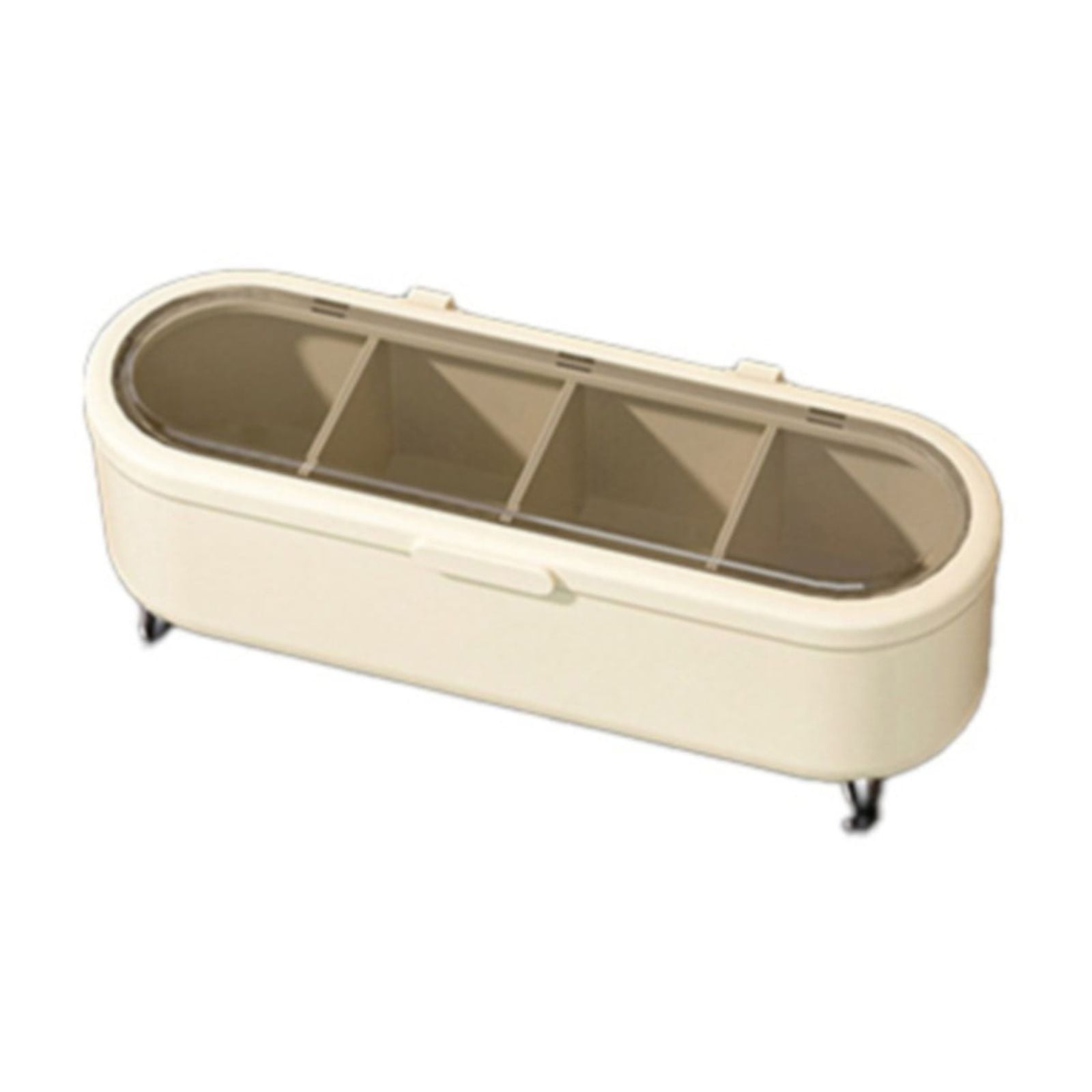 witspace 4 Compartments Seasoning Box with Spoons and Clear Lid, Spice ...