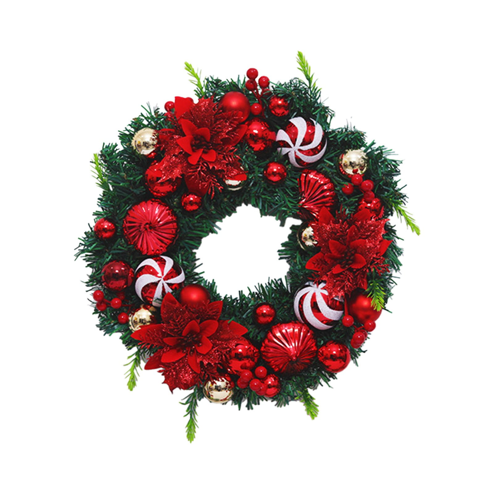 witspace Artificial Christmas Teardrop Swag with Pine Cones Ribbon Bow ...