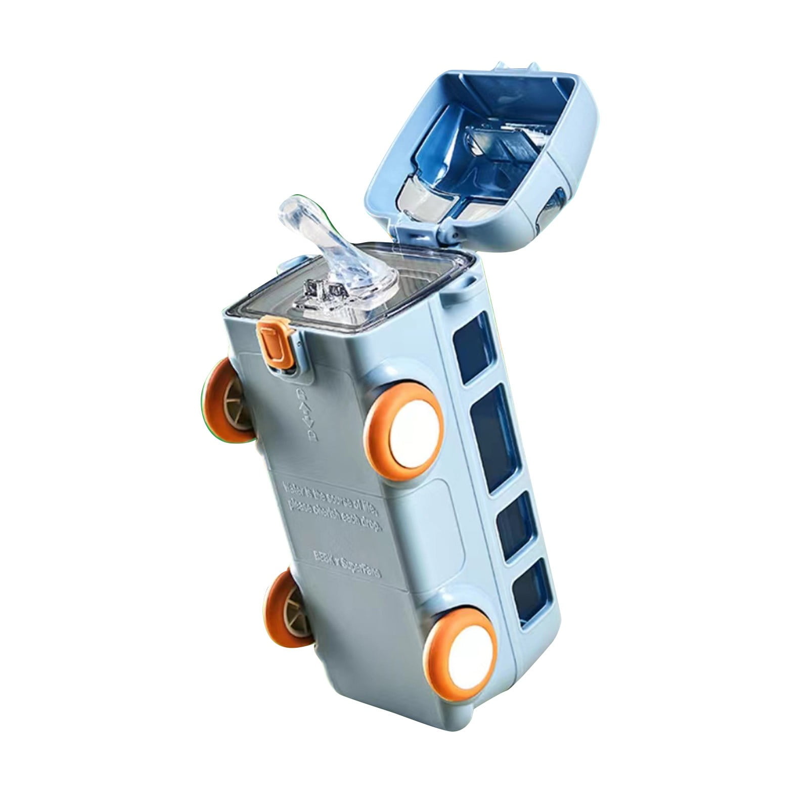 witspace Bus Water Bottle Car Straw Water Cup 17oz Portable Bus Shaped ...