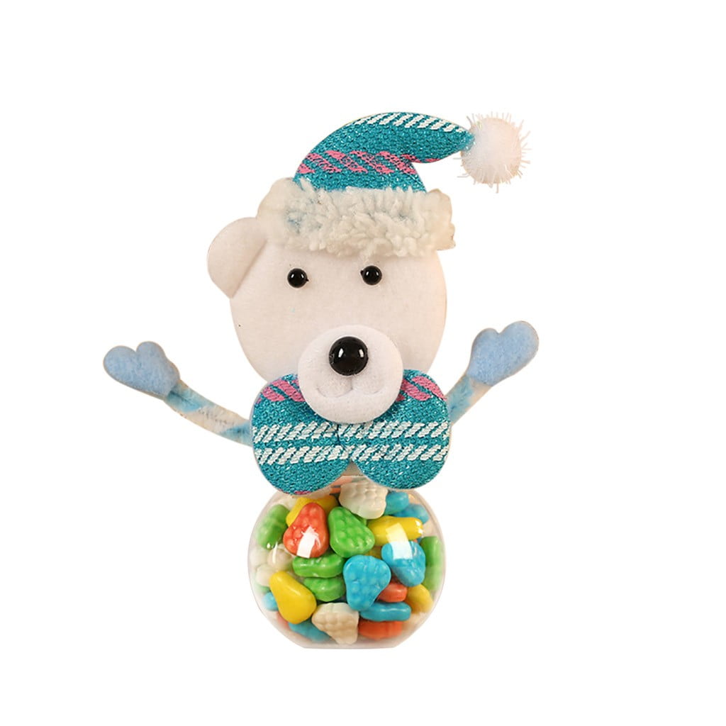 witspace Christmas Candy Jars With Lid Cute Santa Snowman Ornament ...