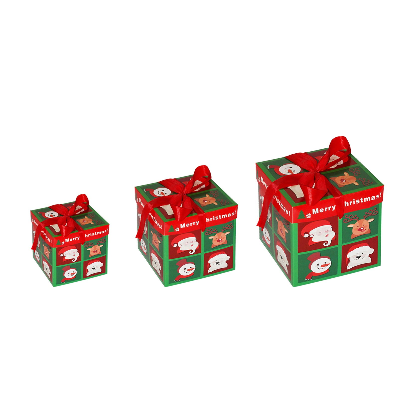 witspace Christmas Gifts Boxes with Lids, Christmas Nesting Gift Boxes ...
