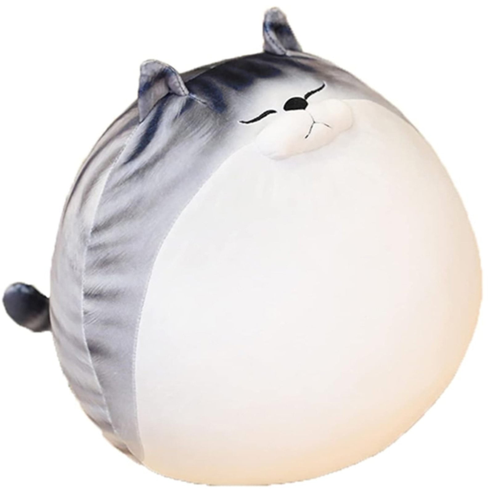 witspace Plush Toys Gray Striped Cat Stuffed Animals Round Striped Cat ...