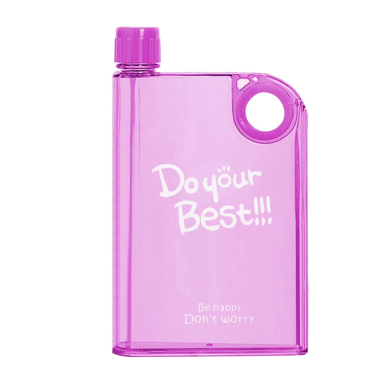 witspace Flat Water Bottle for Purse, Water Bottle Plastic, Book Shaped ...