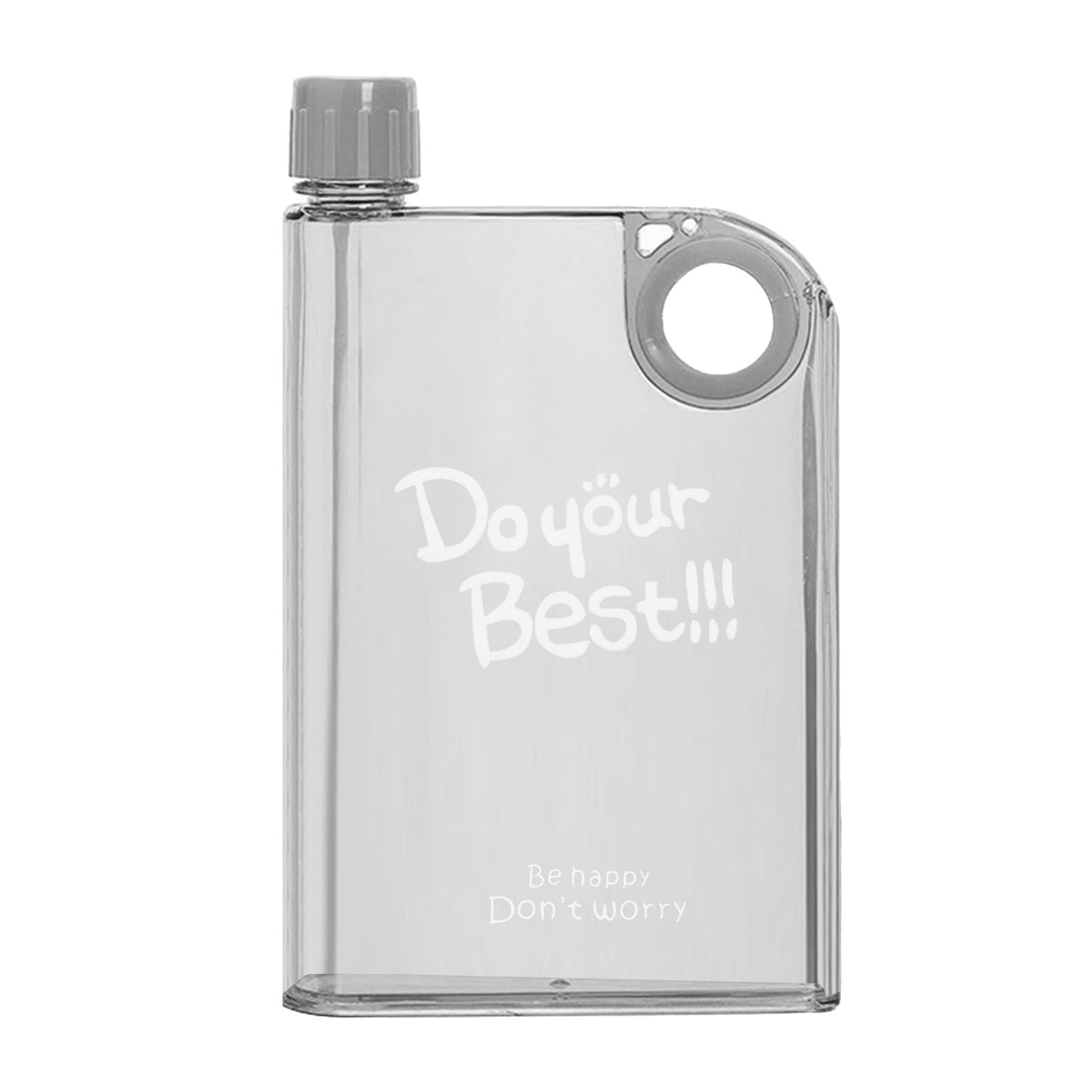witspace Flat Water Bottle for Purse, Water Bottle Plastic, Book Shaped ...