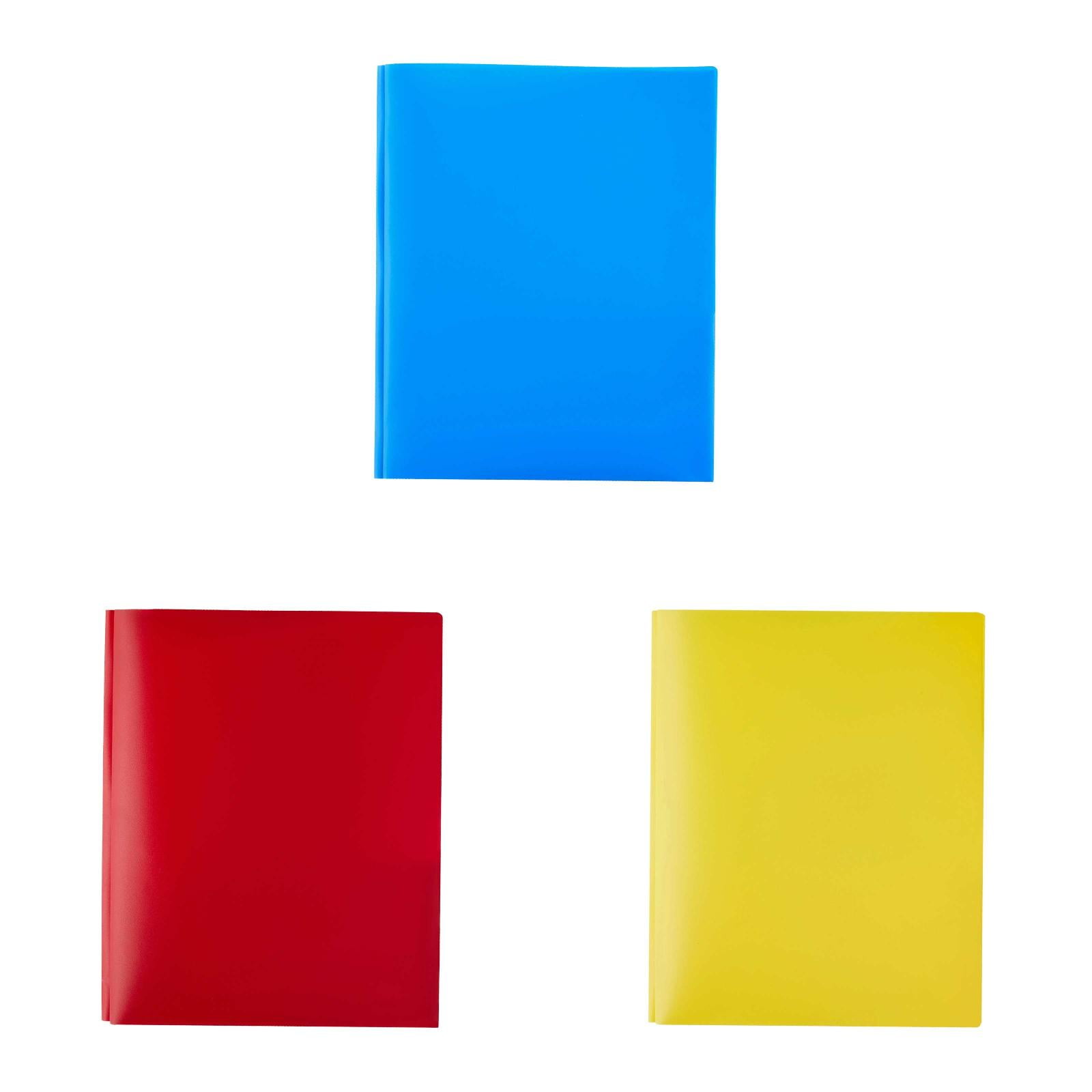 witspace Heavy Duty Plastic Folders with Pockets and Prongs, Extra ...