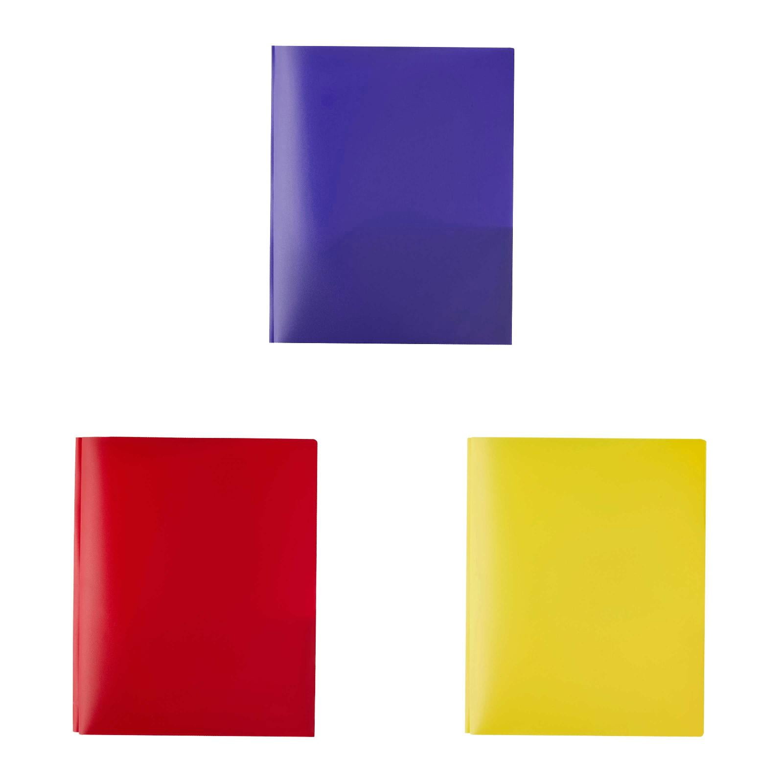 witspace Heavy Duty Plastic Folders with Pockets and Prongs, Extra ...