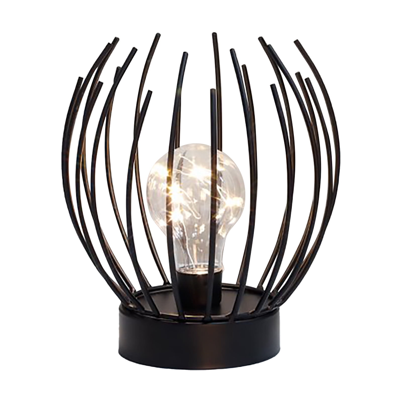 witspace Industrial Table Lamp with Metal Cage, Brass Farmhouse Rustic ...