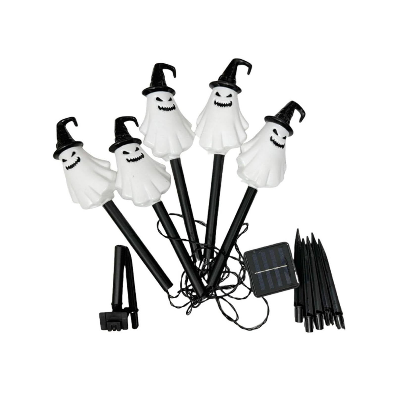 witspace Outdoor Halloween Decorations, 5 Pack Solar Pathway Lights, 3D ...