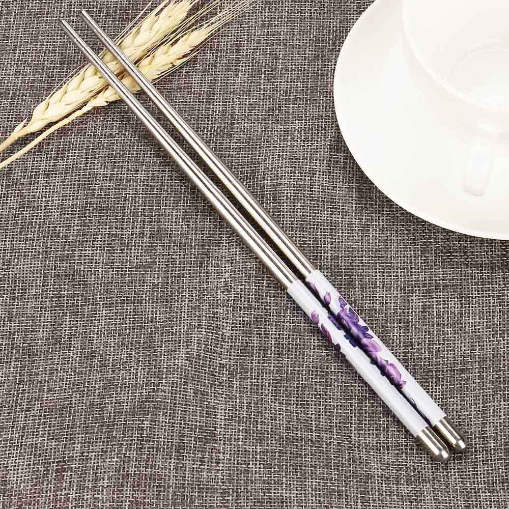 witspace Reusable Chopsticks Training Chopsticks, Stainless Steel Metal ...