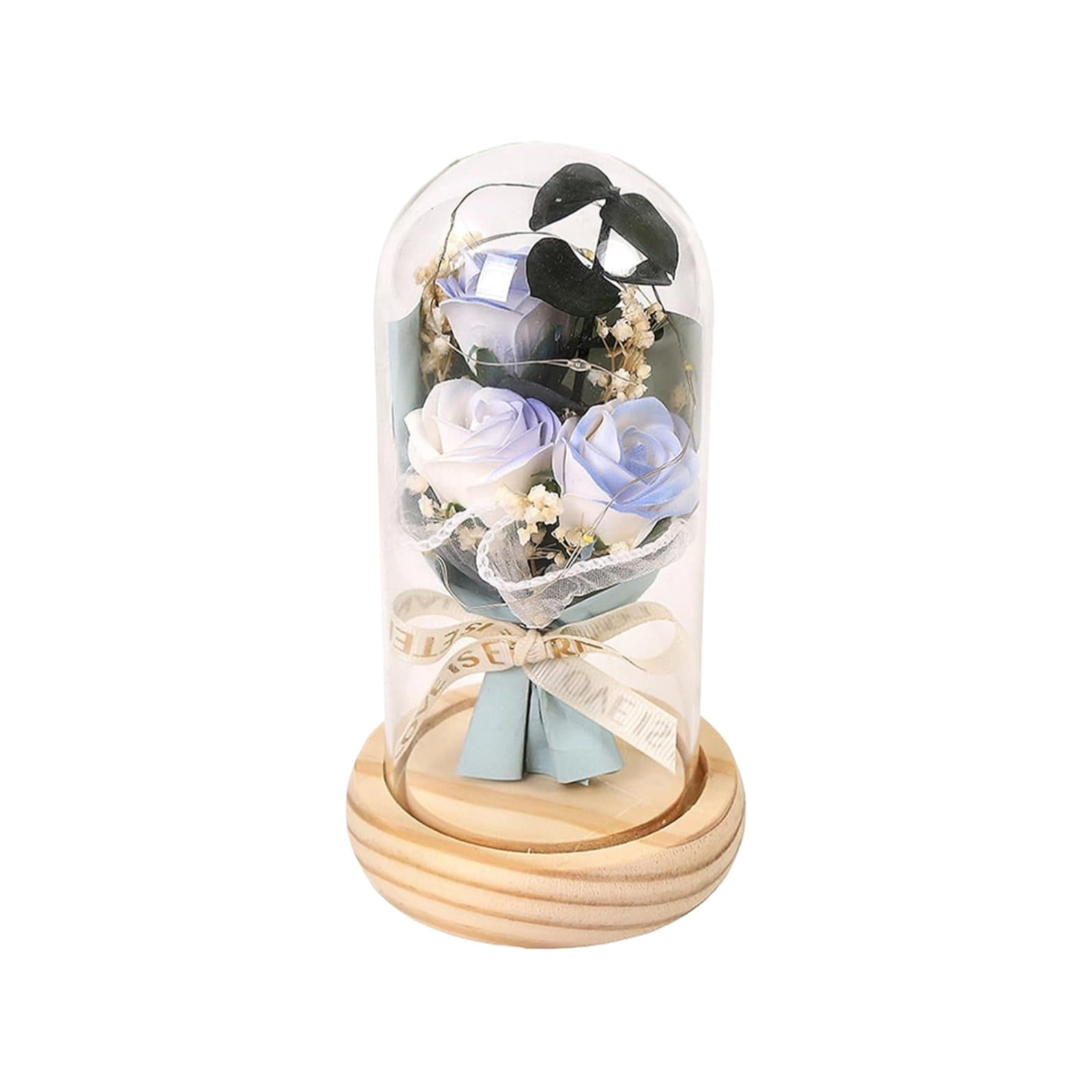 witspace Rose in Glass Dome,Handmade Rose Light up in Glass Dome ...