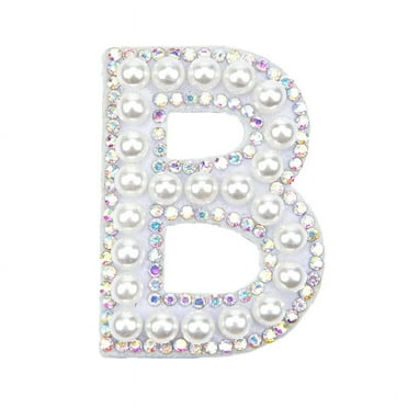 Uxcell Iron on Decorative Letter E Black White Patch Glitter Alphabet ...