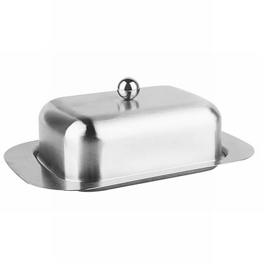 STPgoods Clear Glass Butter Dish with Lid for Countertop Butter Holder ...