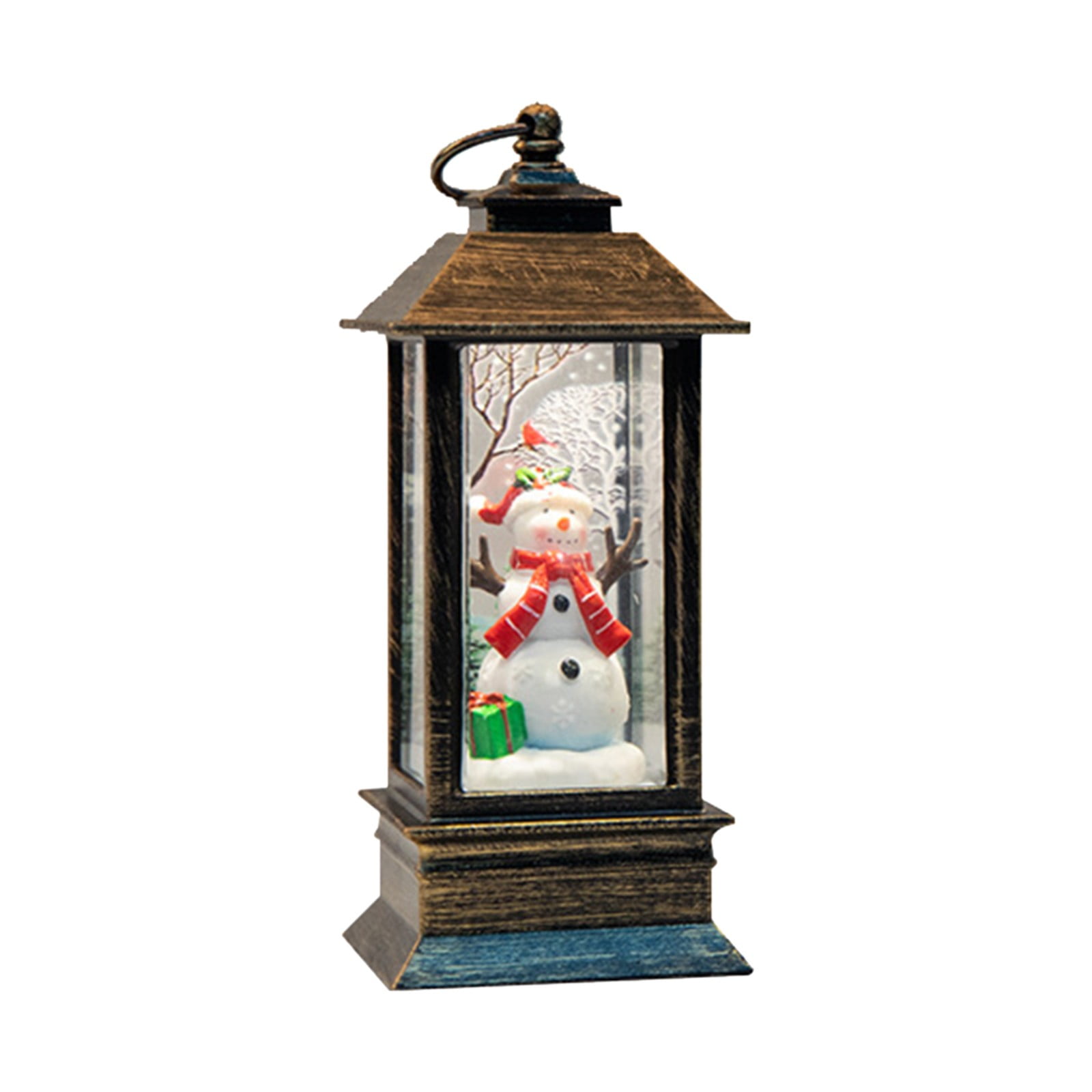 witspace Tree Farm Snowman Lighted Snow Globe Water Lantern with ...