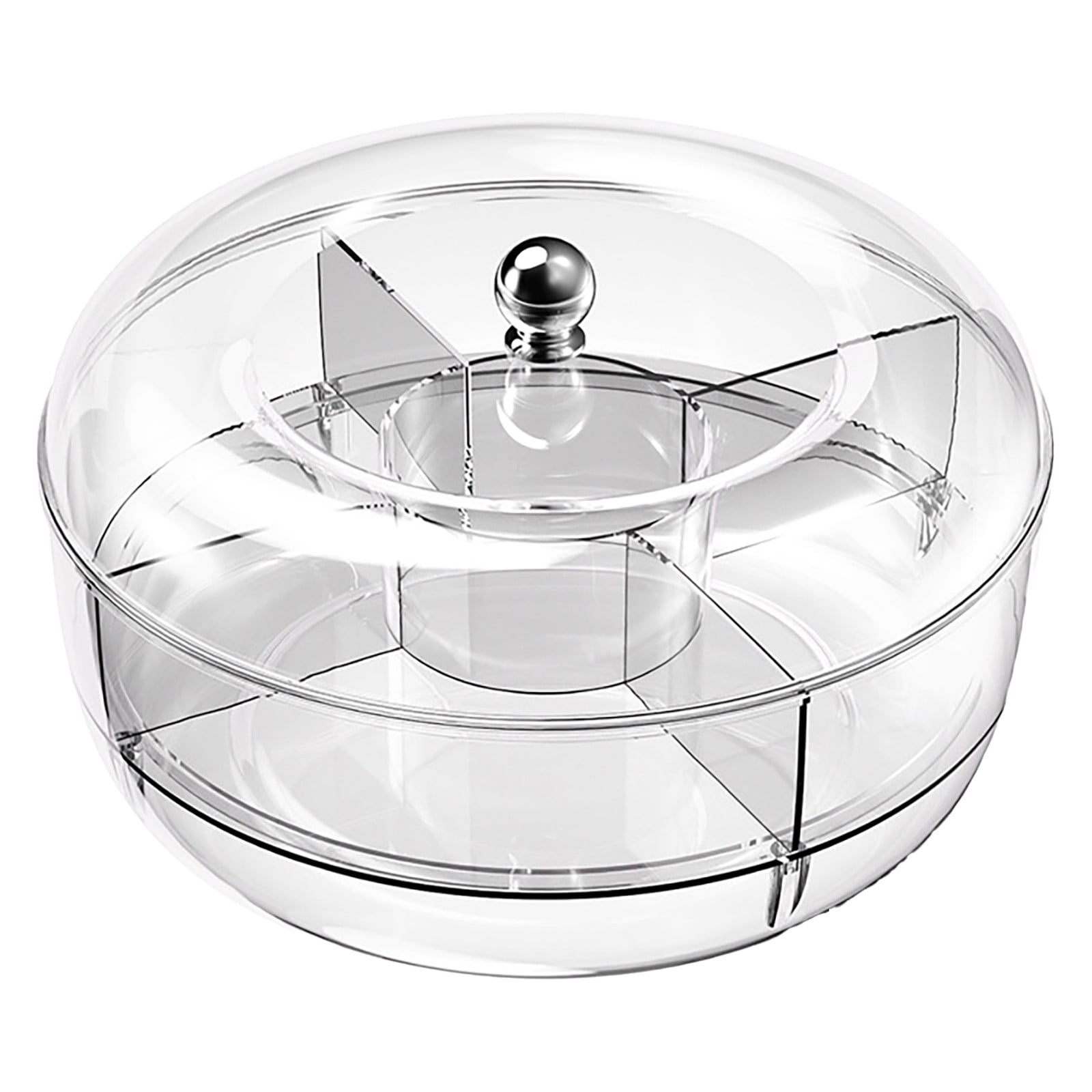 witspace Veggie Platter, Rotating Snack Tray With Lid | Snack Serving ...