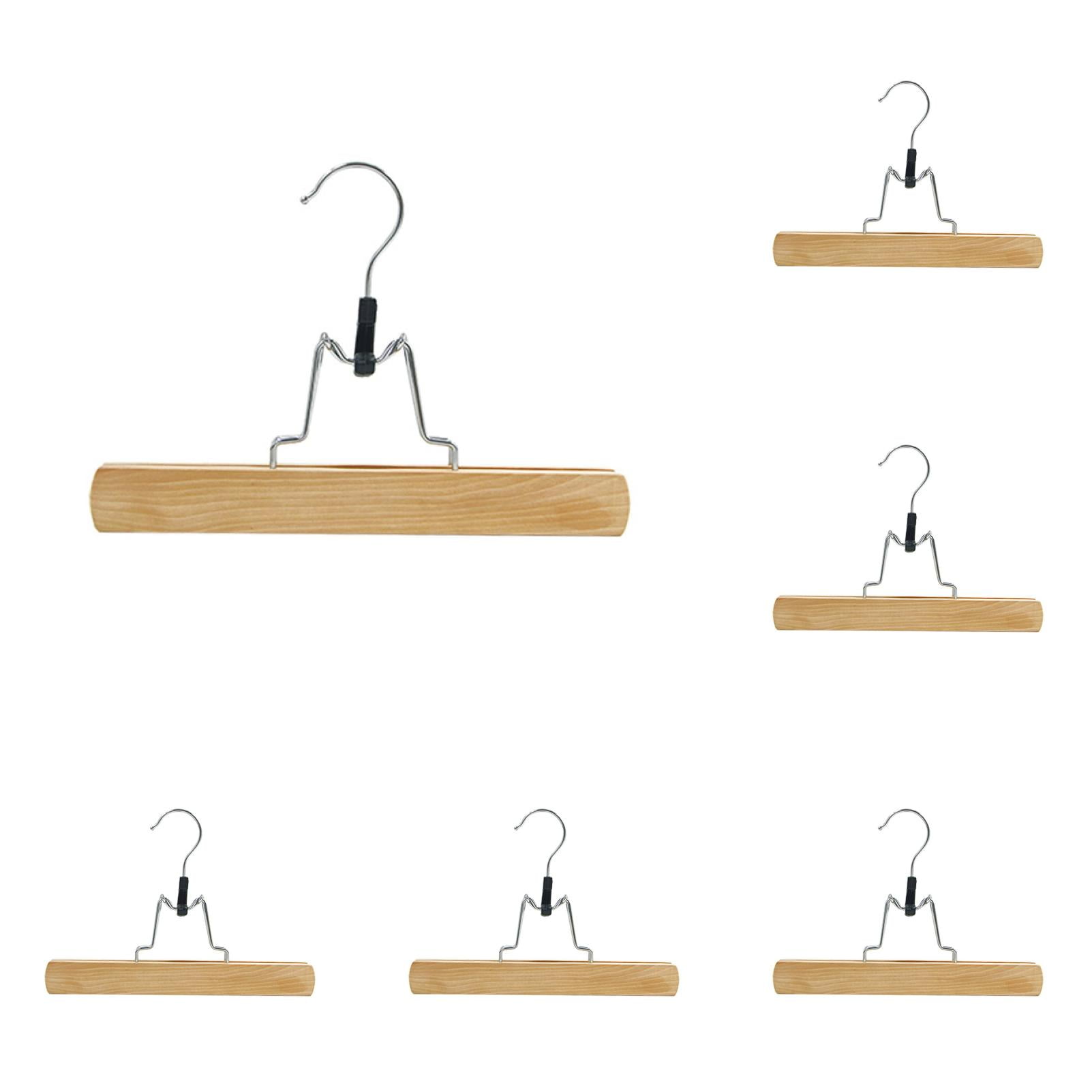 witspace Wooden Pants Hangers with Clips 10 Pack Non Slip Skirt Hangers ...