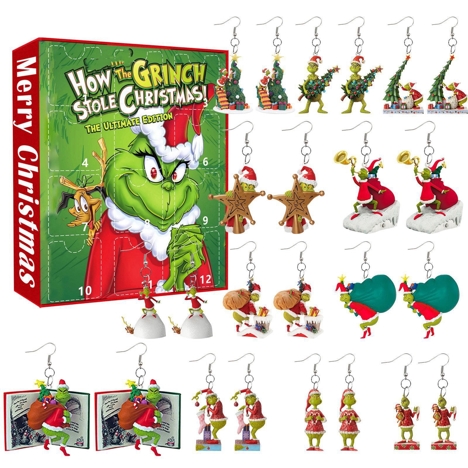 wkind olades Grinch Advent Calendar Contains 24 Gifts Grinch Christmas ...