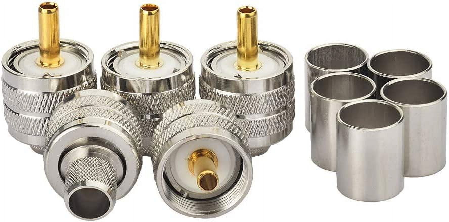 wlaniot PL-259 Connectors Crimp PL 259 UHF Male Plug RF Coaxial Connector for LMR400 9913 RG214 ...