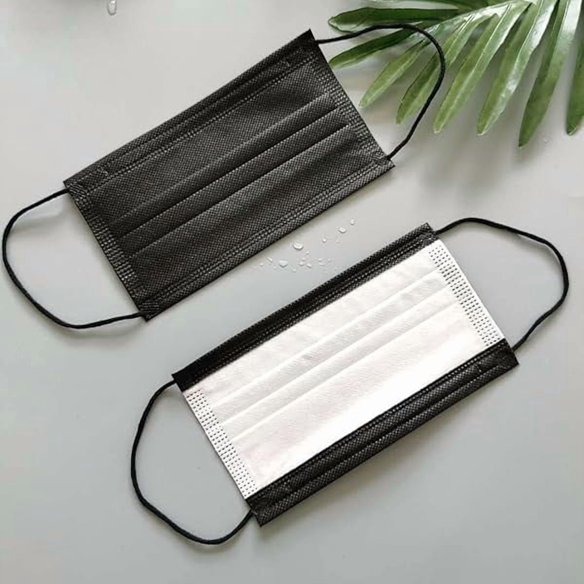 wmincc Black Face Masks 3Ply Black Disposable Face Masks Filter ...