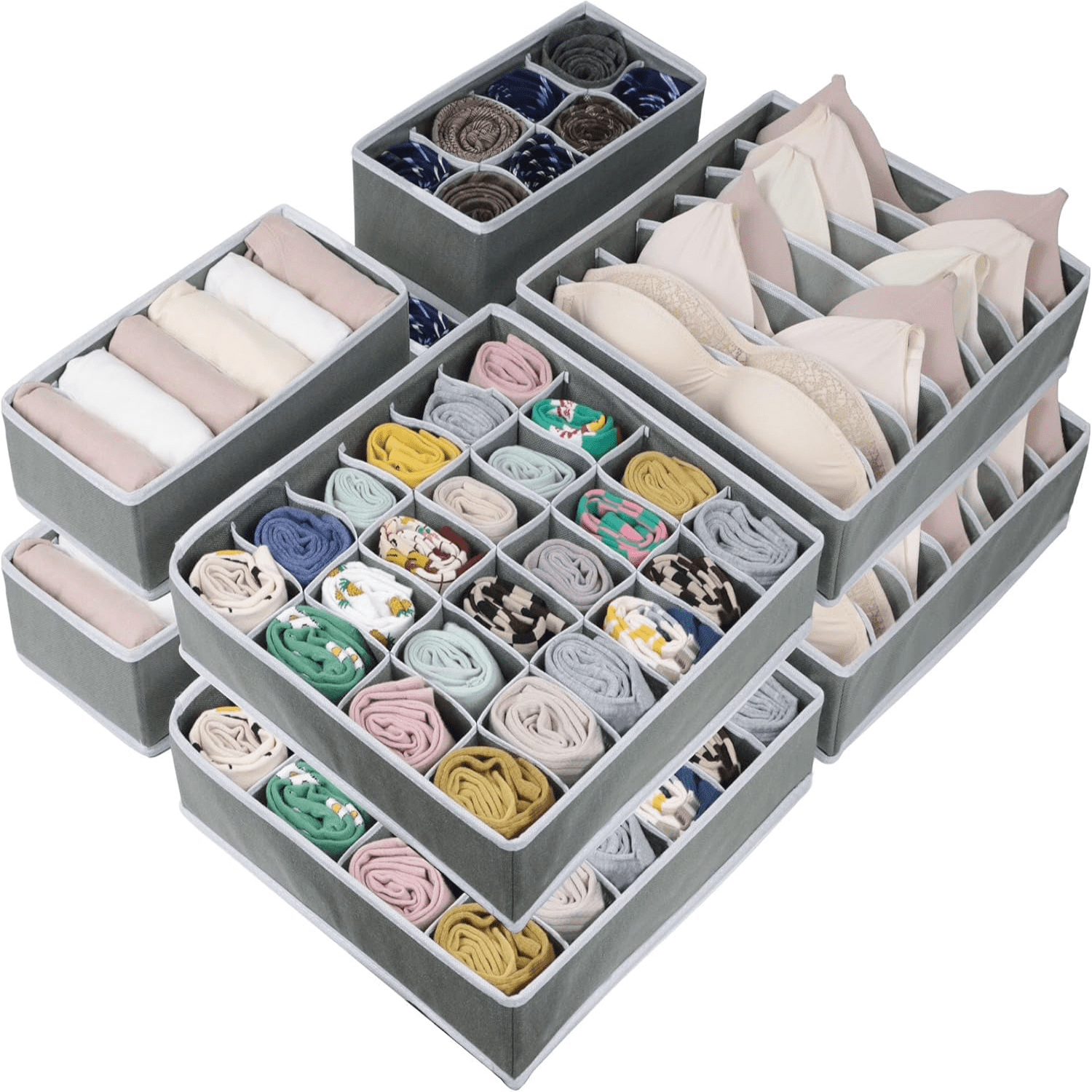 wmqydxg 6 Pack Drawer Organizers for Clothes Foldable Underwear ...
