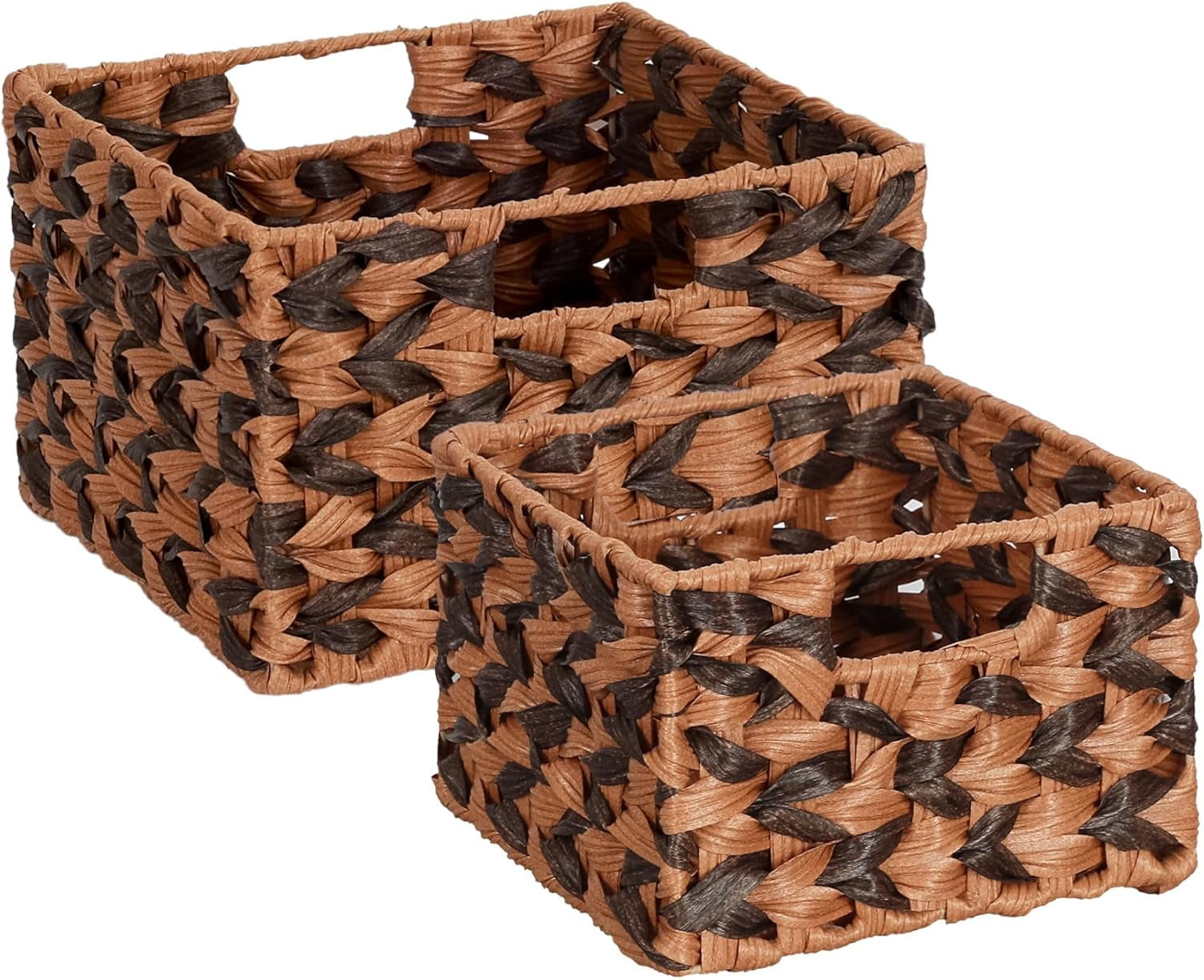 wmqydxg Decorative Wicker Storage Baskets Water Hyacinth and Seagrass ...