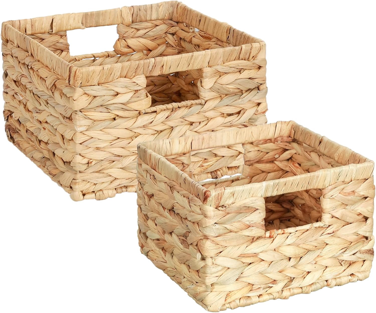 dxynlzq Decorative Wicker Storage Baskets Water Hyacinth and Seagrass ...