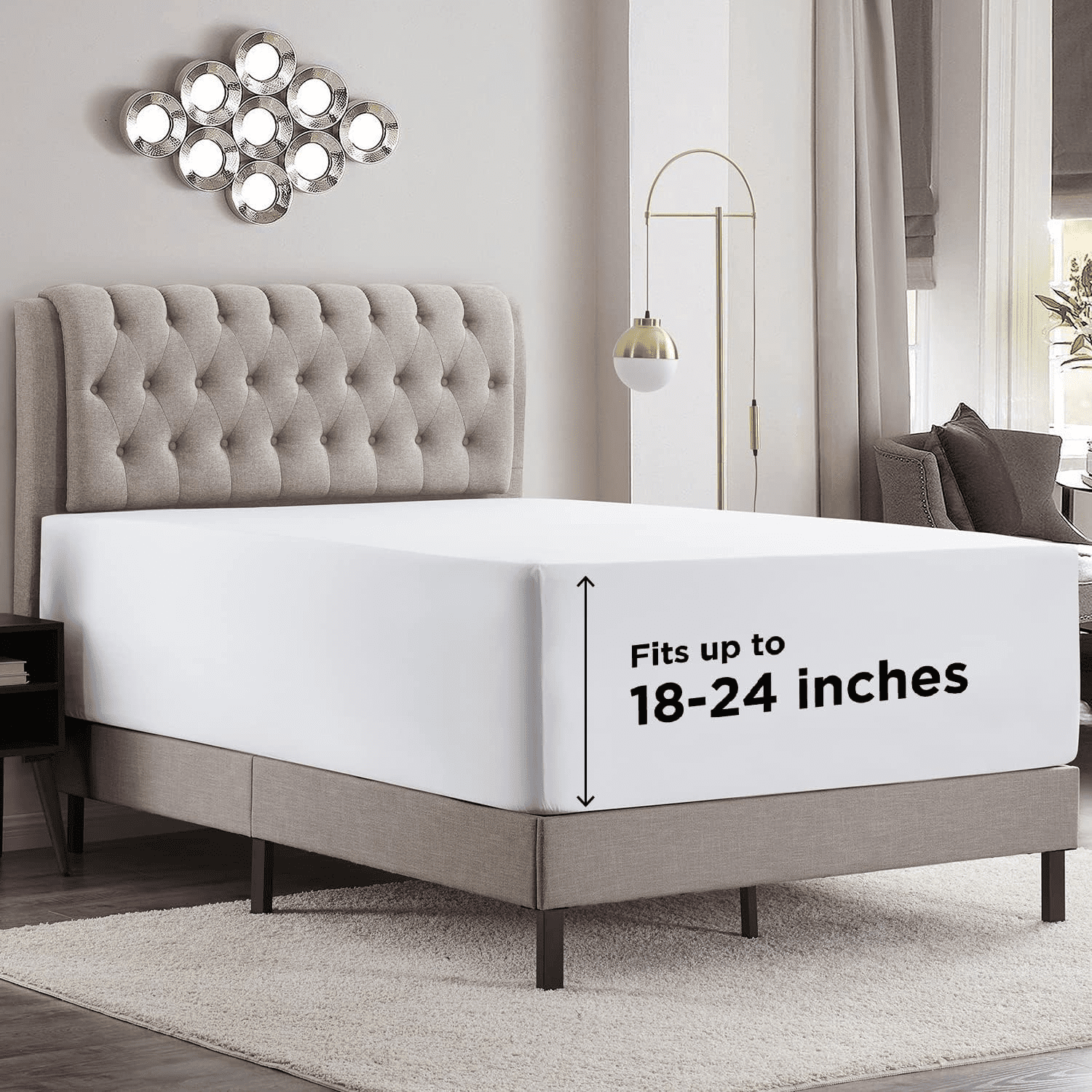 dxynlzq Empyrean Extra Deep Pocket - Soft King Size for 18 to 24 Inch ...