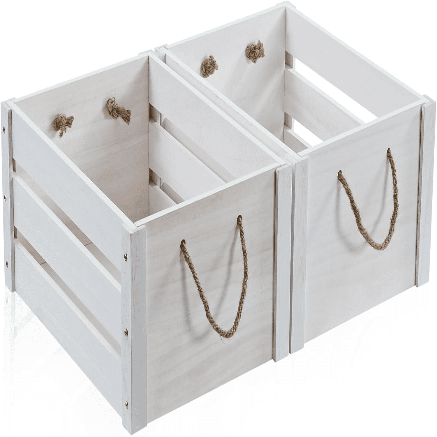 wmqydxg Farmhouse Crates for Storage and Display - Durable Wooden with ...