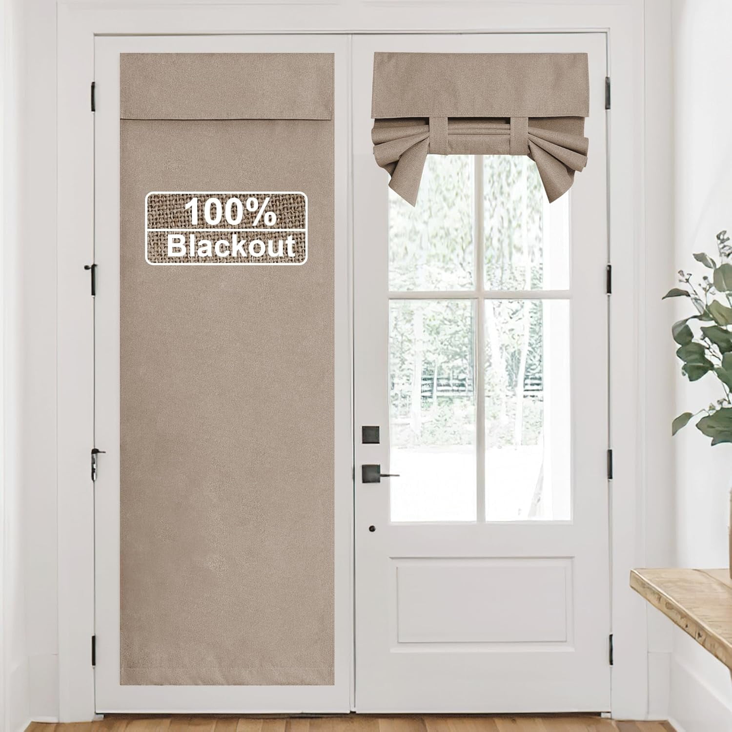 wmqydxg Grey 100% Blackout French Door DXQPIOA Curtain for Window Light ...