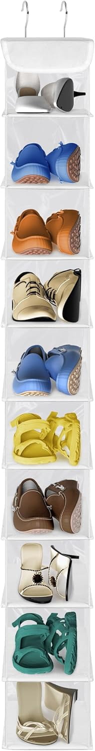 wmqydxg Hanging Shoe Organizer 10-Shelf Hanging Closet Organizers and ...