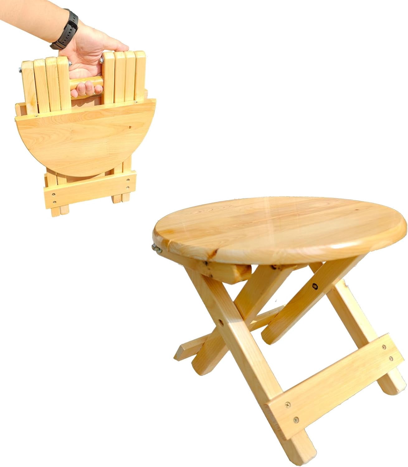 wmqydxg JKLCH Wooden Folding Step Stool Little Side for Small Spaces ...