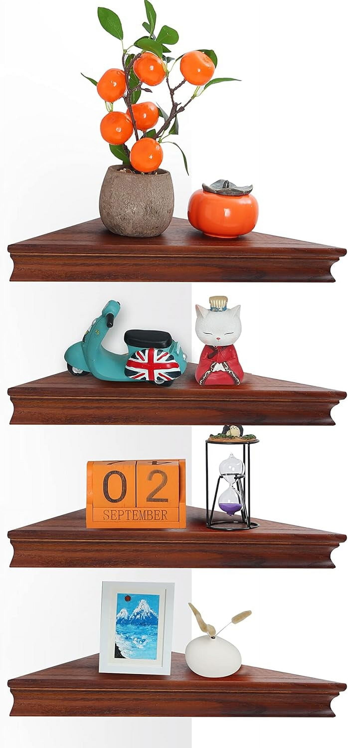 wmqydxg KFHDMCV Corner Floating Shelf for Wall Triangular Corner ...