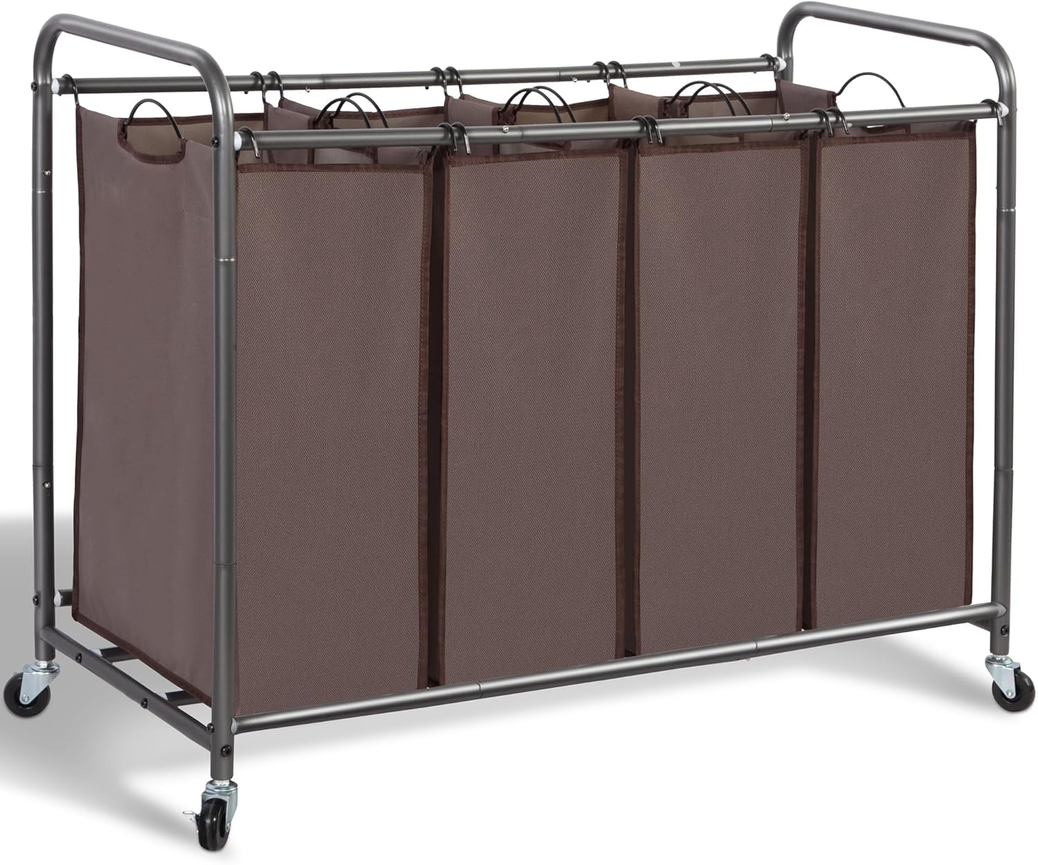 wmqydxg Laundry Sorter 4 Section Laundry Hamper with Wheels Laundry ...