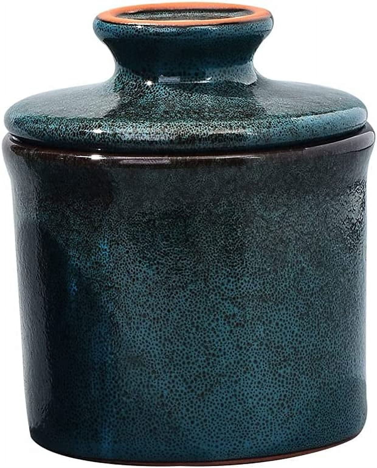 wmqydxg Pottery Butter Keeper Crock - Ceramic Butter Dish with Water ...