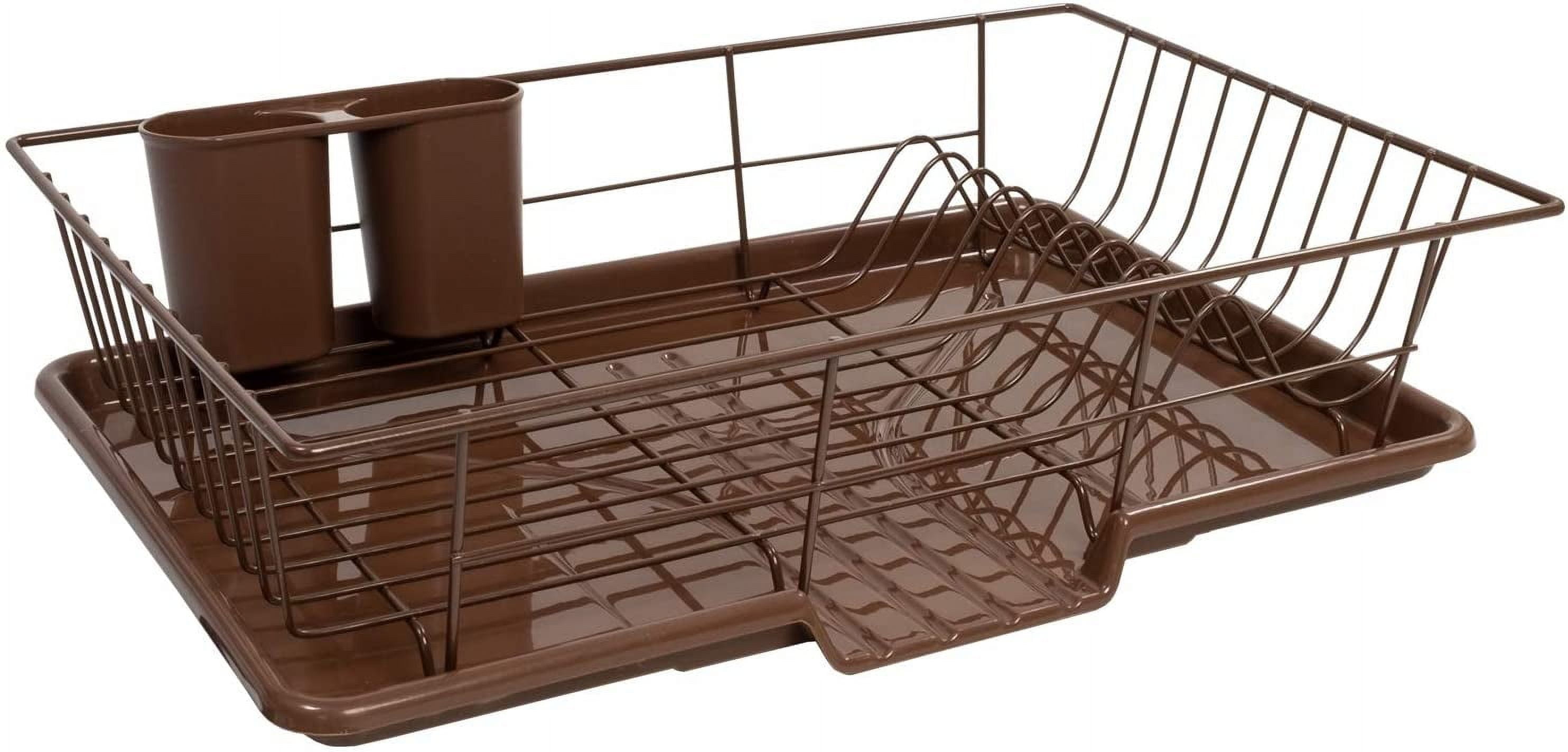 VFDTBUHN Space-Saving 3-Piece Dish Drainer Rack Set with Cutlery Holder ...