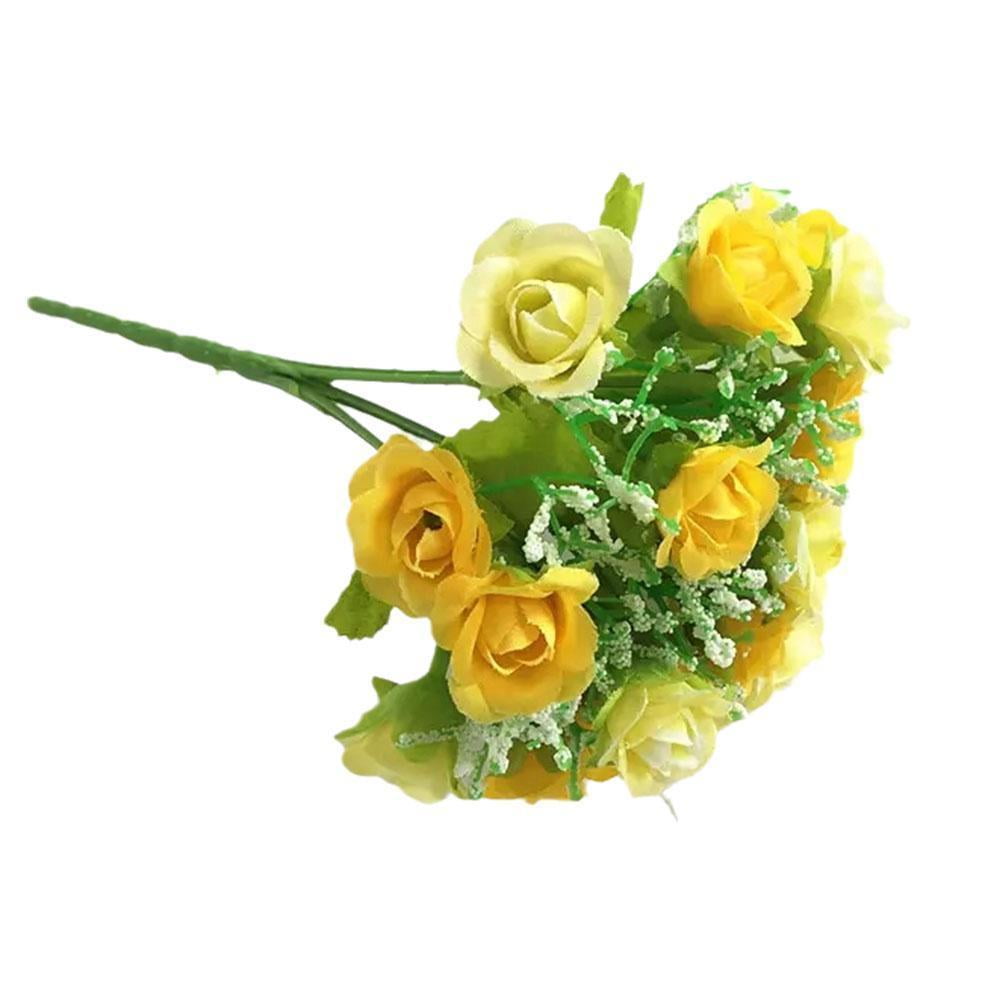 wnpxqnt 21Heads Stems Artificial silk Flowers Rose Bunch Wedding K Home ...