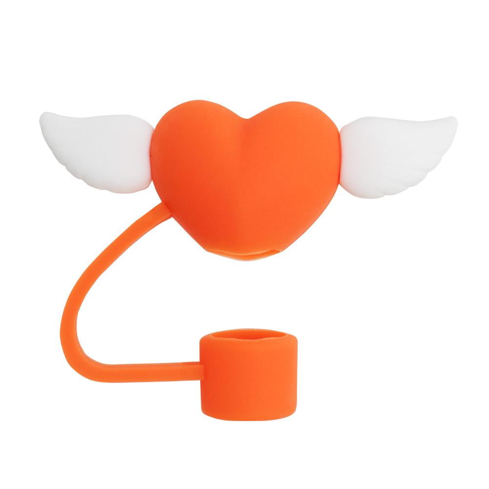 wnpxqnt Heart Straw Cover Cap,Valentine’s Day Straw Cap Silicone Cute ...