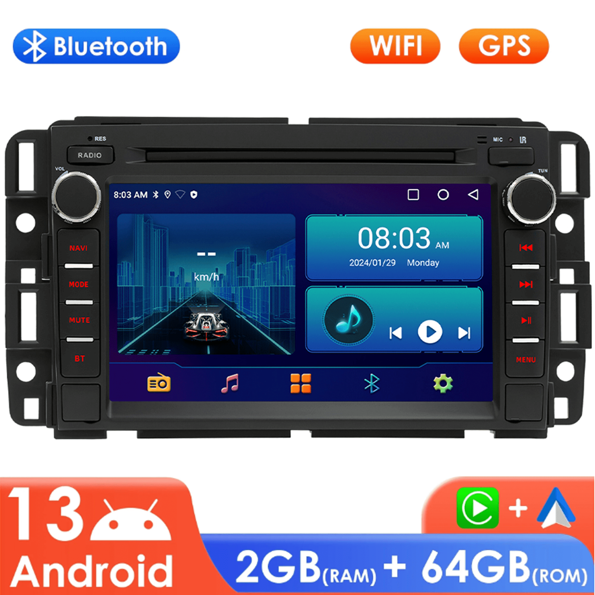 wo1fwo Car Radio Stereo for Chevrolet GMC Buick Chevy, 7" Touch Screen ...