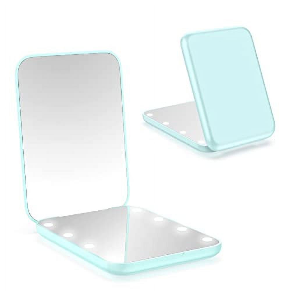 WOBSION Small Mirror with Lights,LED Compact Makeup Mirror,1x/3x Mini ...